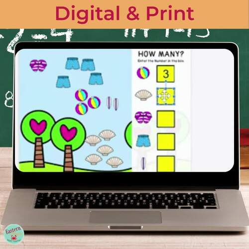 How Many Counting Worksheets and Slides by Eastern Shore Math Teacher