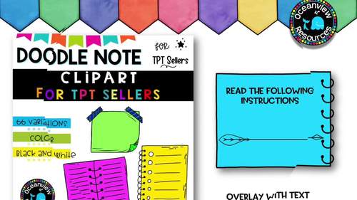 Doodle Note Clipart for TPT sellers (huge set) by Oceanview Resources