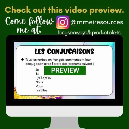 French Regular ER Verbs | Present Tense | Lesson and Activities | TPT