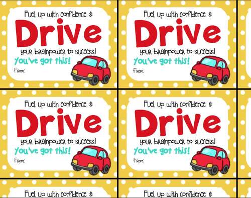 Car Fidget Toy Testing Motivation Tag- Fuel up with confidence & drive ...