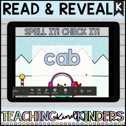 SPELL + REVEAL CVC WORDS KINDERGARTEN INTERACTIVE GAME GOOGLE SLIDES