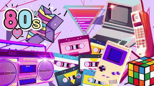 80s Theme Virtual Backgrounds | 4 Fun 80s THEME BACKGROUDS for Zoom | 80s Class
