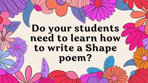 Shape Poetry PowerPoint Lesson for 3rd -5th Grade | Shape Poetry ...