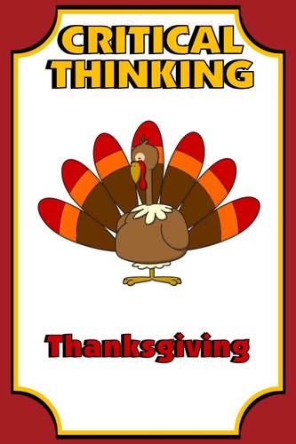 CRITICAL THINKING TASK CARDS Thanksgiving Vocabulary Fractions Activities