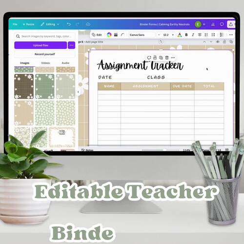 Editable Earthy Neutrals Teacher Planner Binder Forms by Decorate with ...