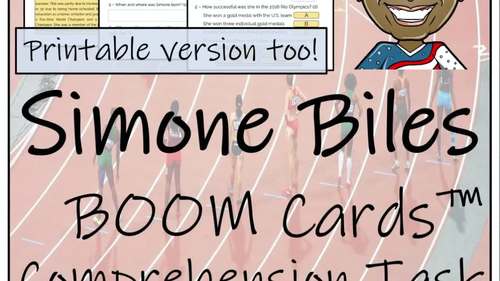 Simone Biles BOOM Cards™ Comprehension Activity 5th Grade & 6th Grade