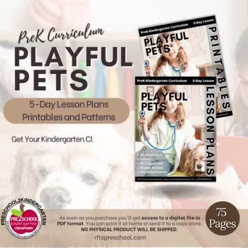 PLAYFUL PETS | MAY Preschool PreK Curriculum Lesson Plan by RFTS-Preschool