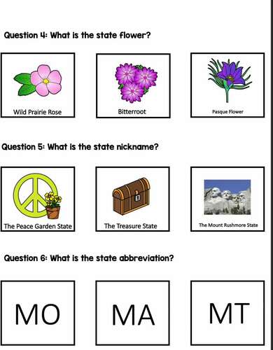 Montana Quiz and Pre/Post Assessment 50 States, Special Education