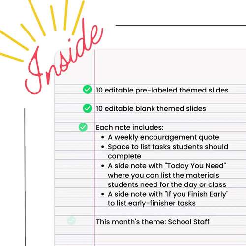 Back to School Google Slides Template - Digital Daily Agenda Slides August