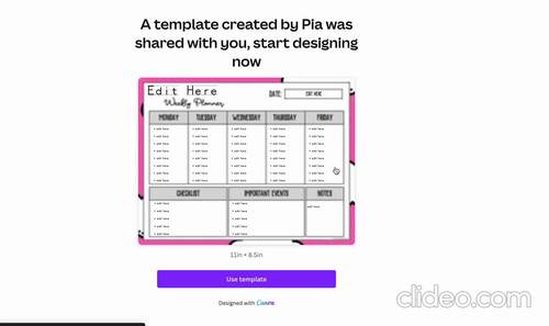 Editable Teacher Weekly Planner 100 Backgrounds | Canva Template