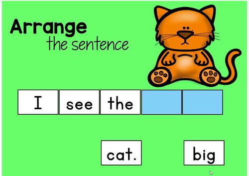 Boom Cards - Sentence Building (Pack 1) by Miss Rainbow Education