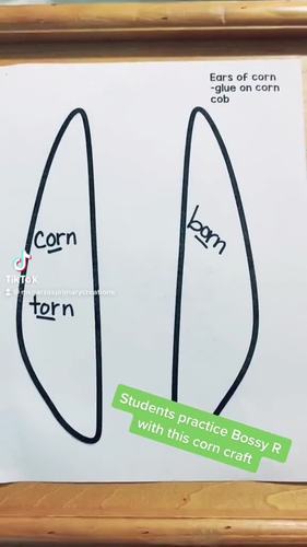 Bossy R-Controlled Vowel /OR/ Phonics Practice- Corn Craft | TPT