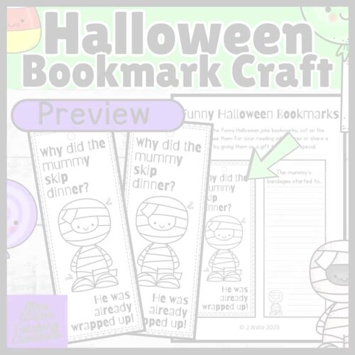 Funny Halloween Jokes Bookmark Craft Templates & Halloween Literacy Center