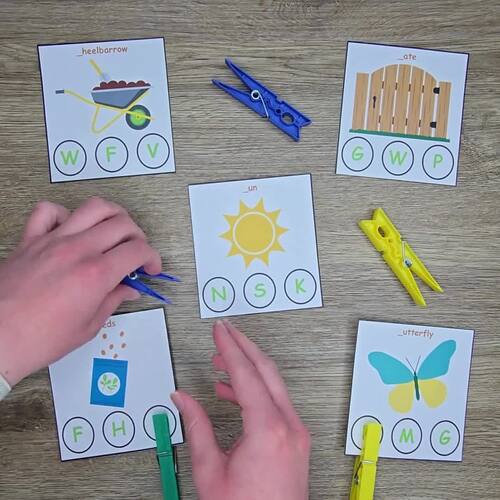 Garden Beginning Sound Clip Cards by HH Fun and Learning | TPT