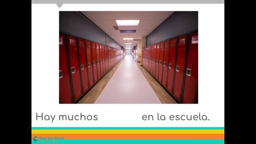 Spanish 1 Digital Flashcards: School, Supplies, & Question Words
