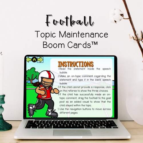 Football Topic Maintenance No Prep Speech Therapy Boom Cards™ | TpT