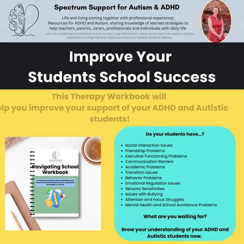 Supporting Students at School ADHD Autism Helper Workbook Inclusion ...