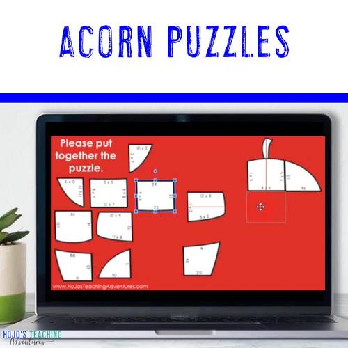 MULTIPLICATION Acorn Math Activity, Center Game, or Craft | Fall ...