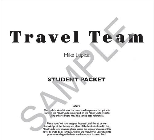 Travel Team Novel Units® Student Packet Novel Study | TPT