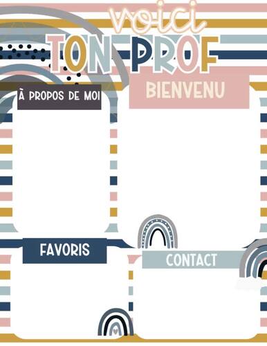 French Meet the Teacher Bio Template Night Brochure Back to School