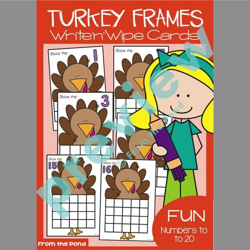 Thanksgiving Turkey Counting Cards | Ten Frame Number Practice by From ...