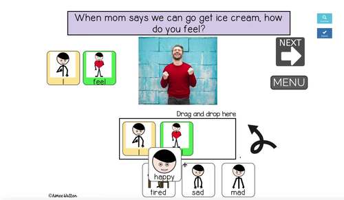 Carrier Phrases Sentence Building Strips Speech Boom Cards™ by Aimee Walton