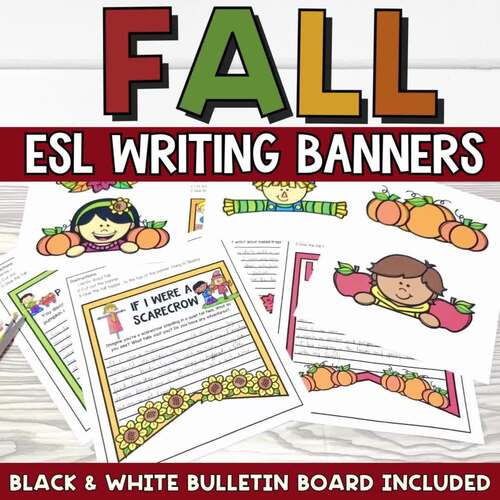 ESL Fall Writing Craft – Bulletin Board Banner-Pennants for 2nd to 3rd ...