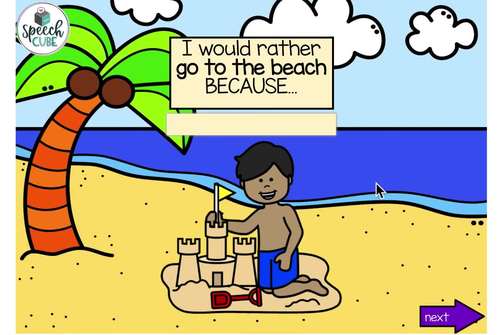 Summer Would You Rather - Boom Cards by Speech Cube | TPT