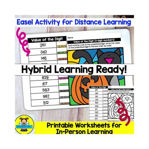 Halloween Place Value Math Color by Number Digital and Print | TPT