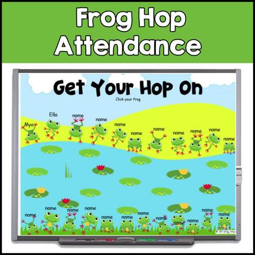 Spring Frog Hop Editable Digital Attendance PowerPoint Presentation