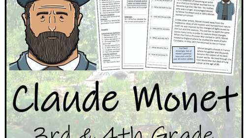 Claude Monet Close Reading Comprehension Activity | 3rd Grade & 4th Grade