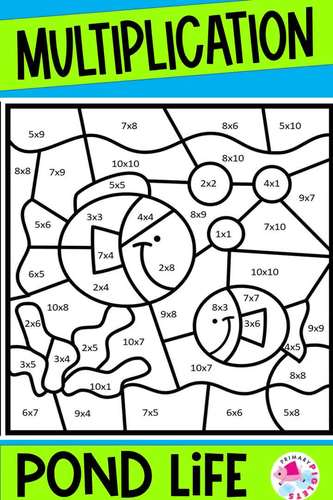 Color by Code SSPRING SUMMER POND Color by Number Multiplication Facts ...