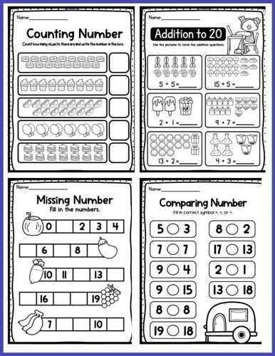 Beginning Of The Year First Grade Math Assessment by Kidz Learning Studio