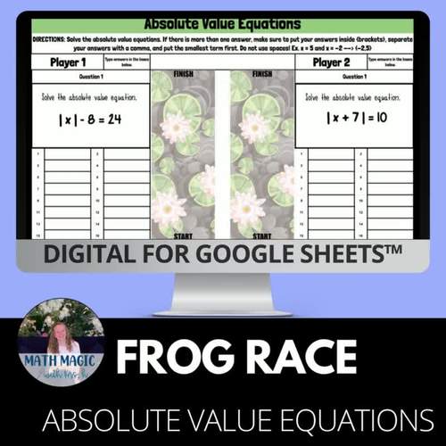 Solving Absolute Value Equations Digital Two Player Game | TPT