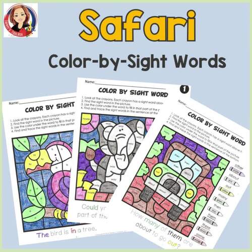 Editable Color by Code Sight Word Practice Worksheets by Tammys Toolbox