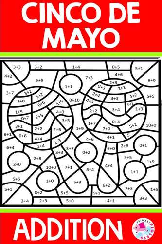 CINCO DE MAYO Color by Number Code Addition Sutraction to 5 10 20 Color ...