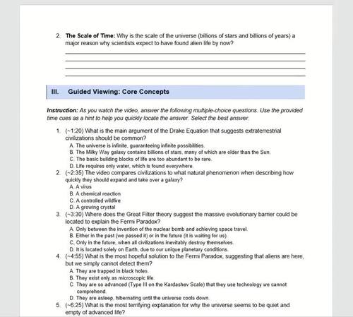 HS/MS Fermi Paradox Kurzgesagt Video Guide | The Great Filter ...