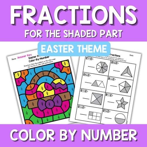Easter Fractions Color by Number Code Math Activity No Prep Craft ...