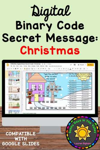 Digital Binary Code Secret Message for Christmas by Sunny Days in the ...