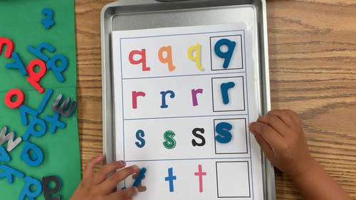 Cookie Sheet Alphabet Matching Activity with Magnetic Letters by HeidiSongs