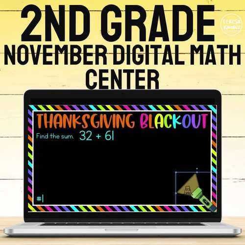 Thanksgiving Digital Math Activity Center 2nd Grade Addition | Distance ...