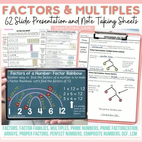 Factors and Multiples Prime Composite Numbers PowerPoint Presentation Notes