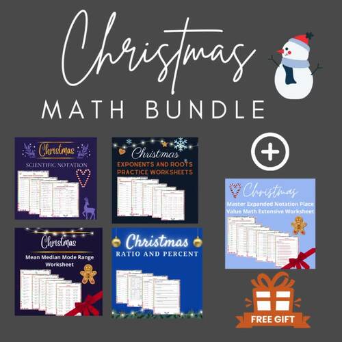Christmas Math Bundle Scientific Notation, roots, exponents, ratios ...