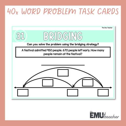 2 & 3-Digit Addition & Subtraction Word Problem Task Cards Bridging To ...