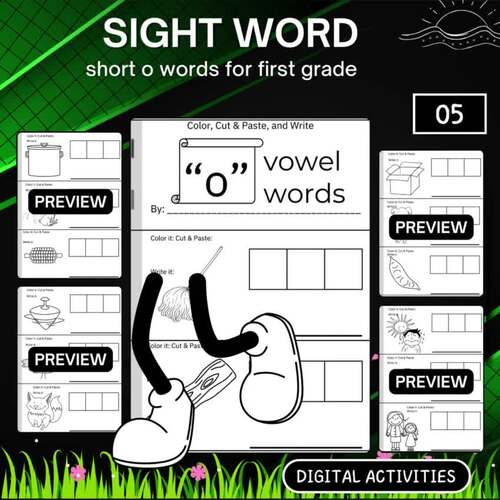 short o words for first grade workbook by GLD Worksheet Kids | TPT