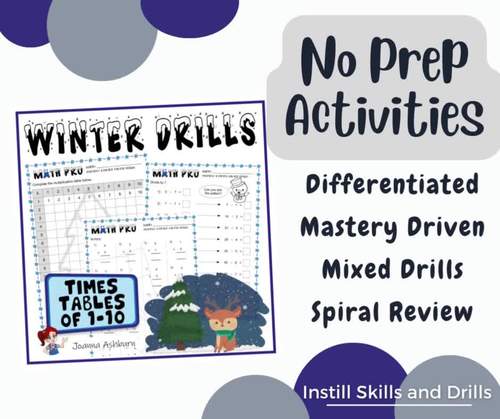 Winter Math Activities | Multiplication Tables 1-10 Fluency Practice ...