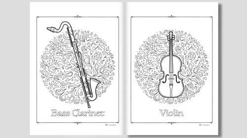 orchestra instruments coloring pages