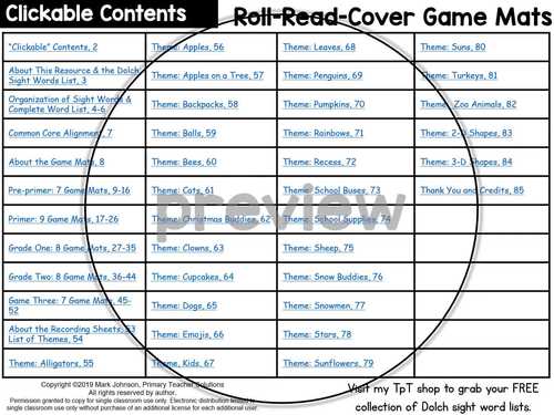 Dolch Sight Words: Roll-Read-Cover Games | TpT