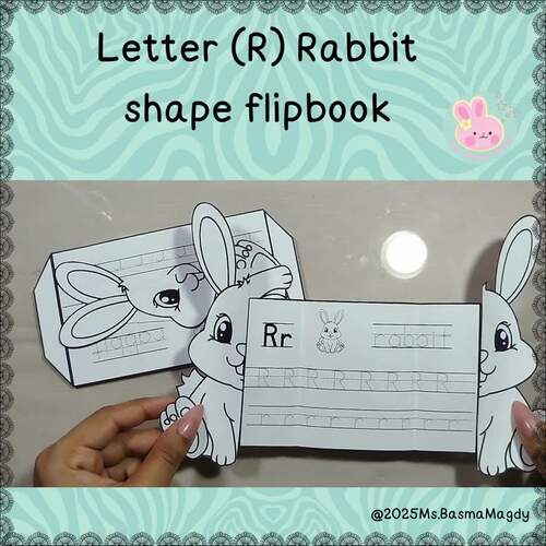 Letter (R) craft/activity Rabbit shape flipbook for kindergarten and ...
