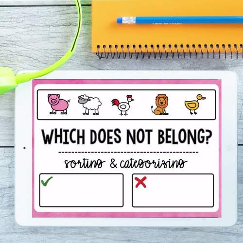 Which does not Belong | Sorting & Categorizing Boom Cards™ by Little Beacon